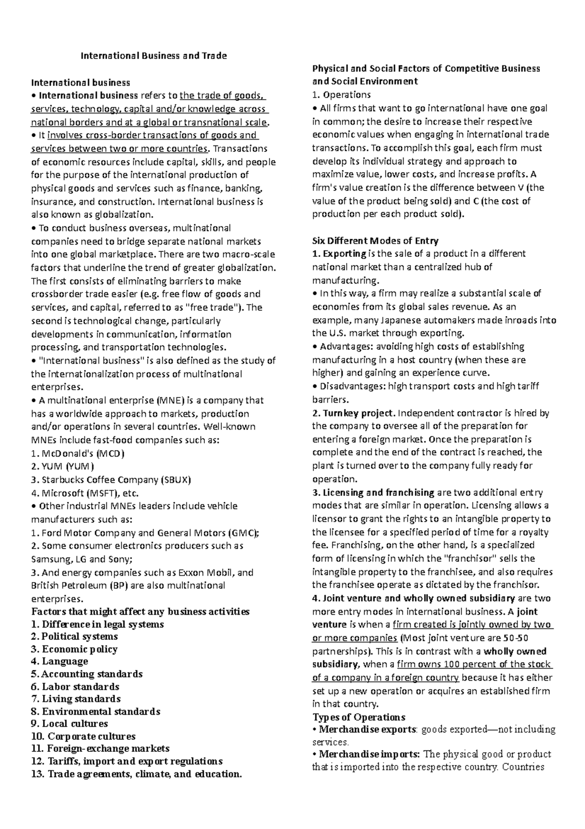 International Business and Trade - International Business and Trade ...
