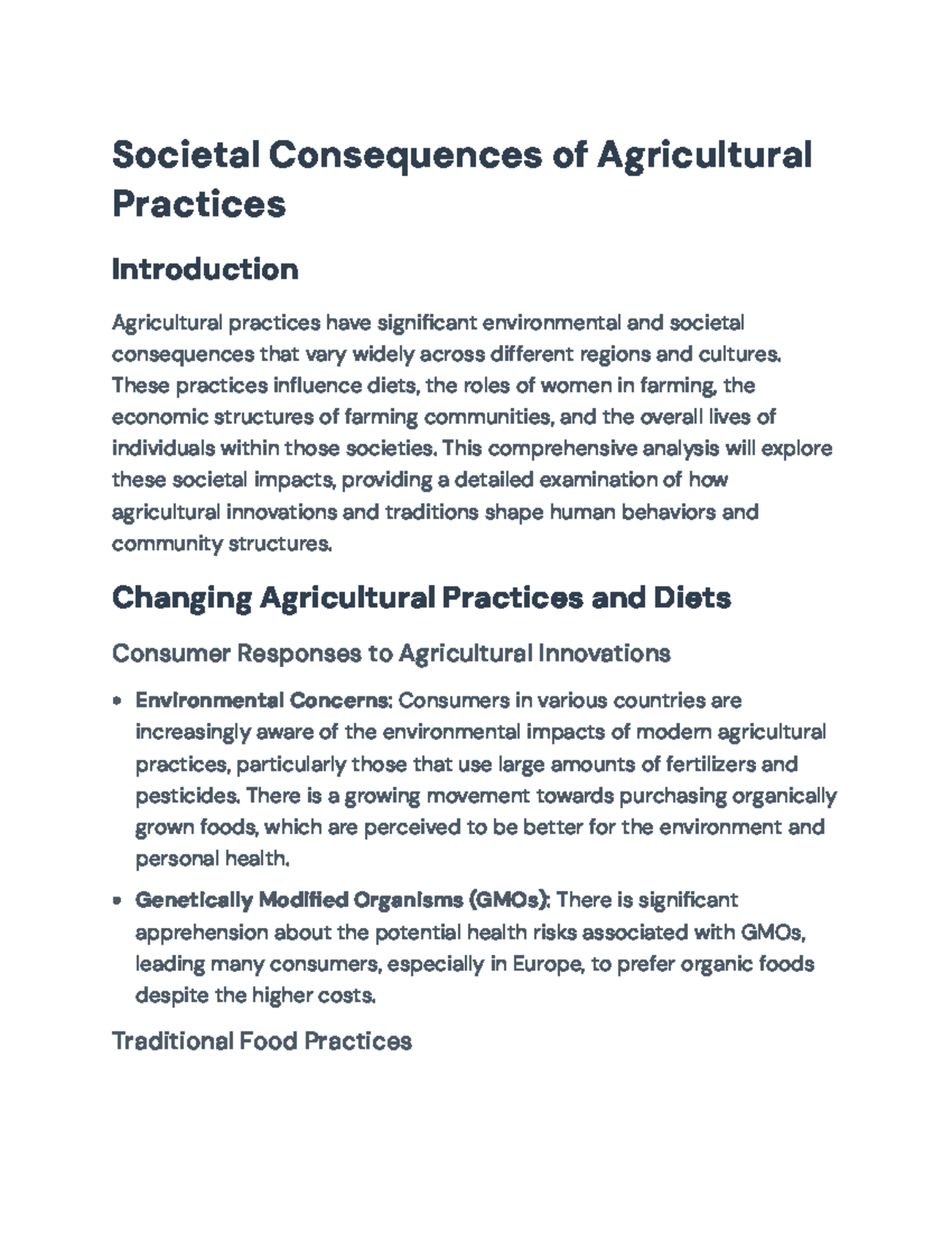 Societal Impacts of Agricultural Practices: A Comprehensive Analysis ...