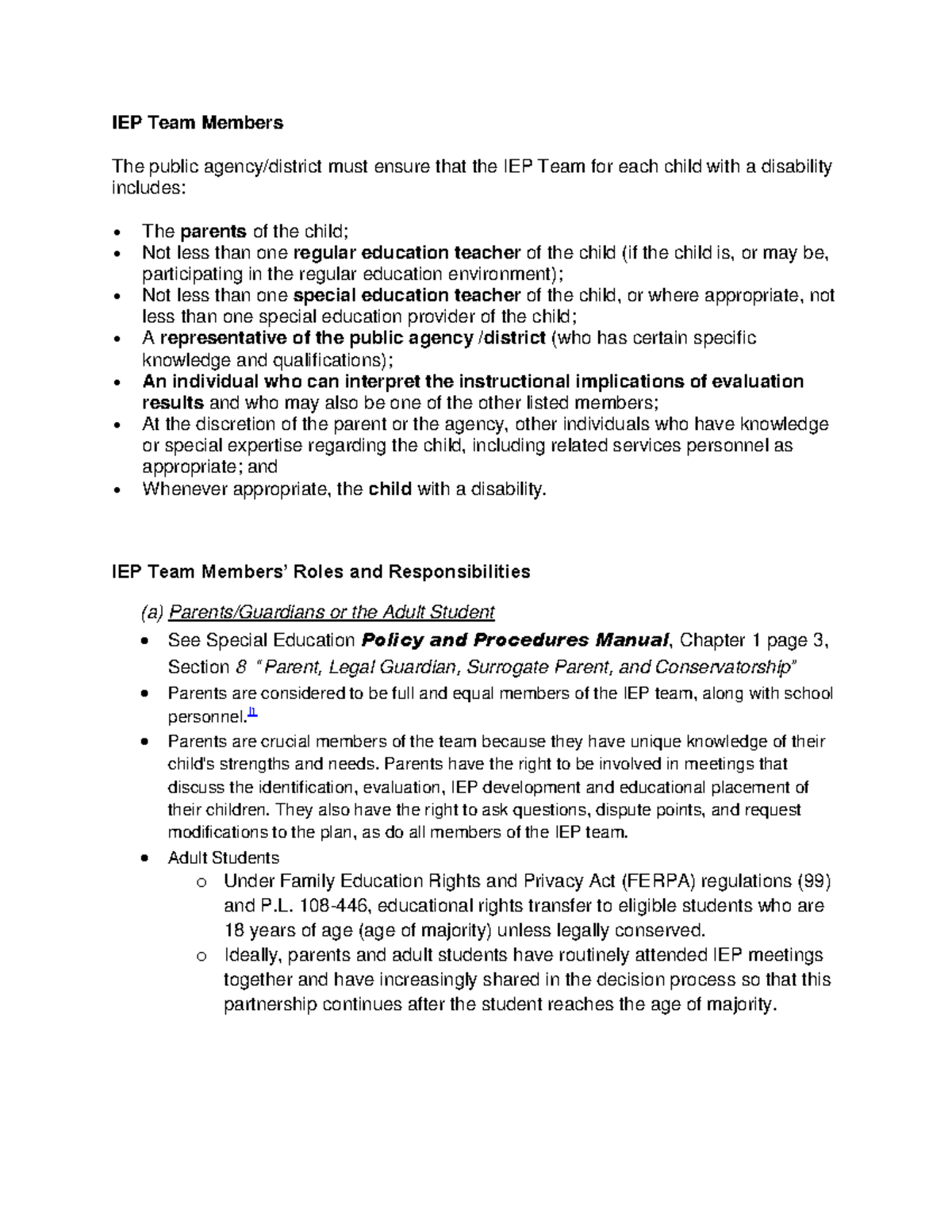 IEP Team Members: Roles & Responsibilities Overview for Special Ed ...