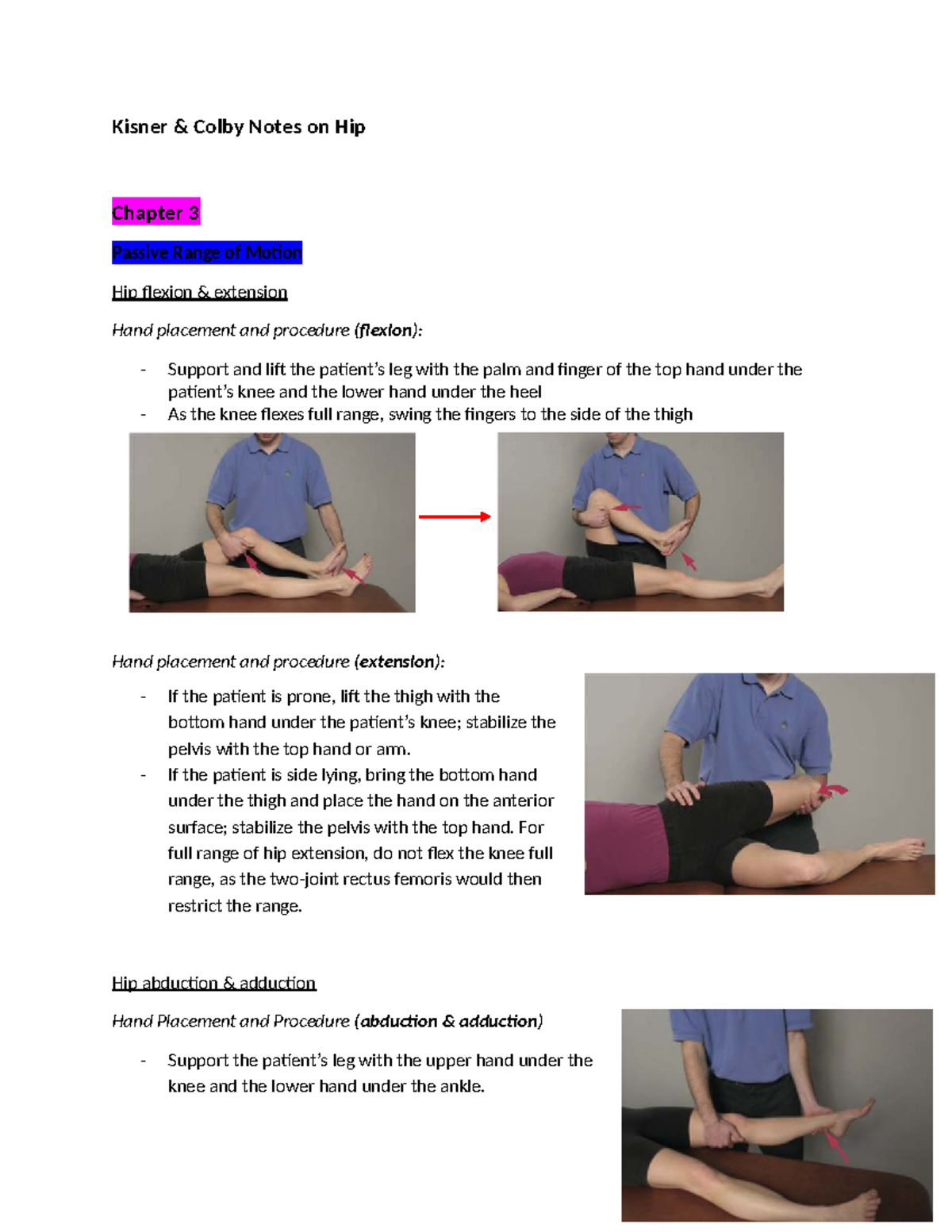 Passive Range Of Motion Legs