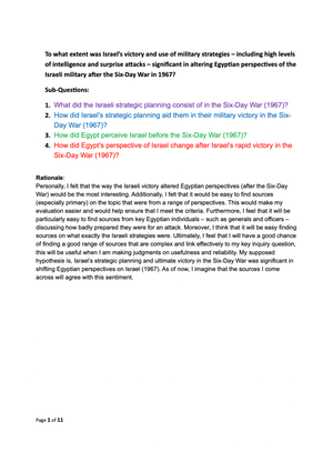 QCAA Modern History IA2 Sample Assessment - Annotated Response - Studocu