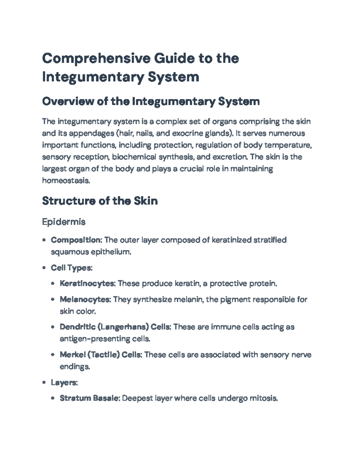 Comprehensive Guide to the Integumentary System: Structure & Functions ...