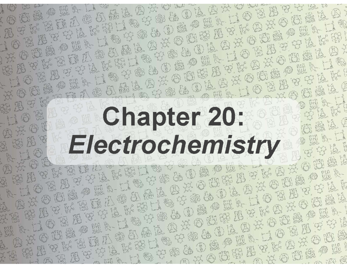 Balancing Redox Reactions and Cell Potentials (Chem 101) - Chapter 20 ...
