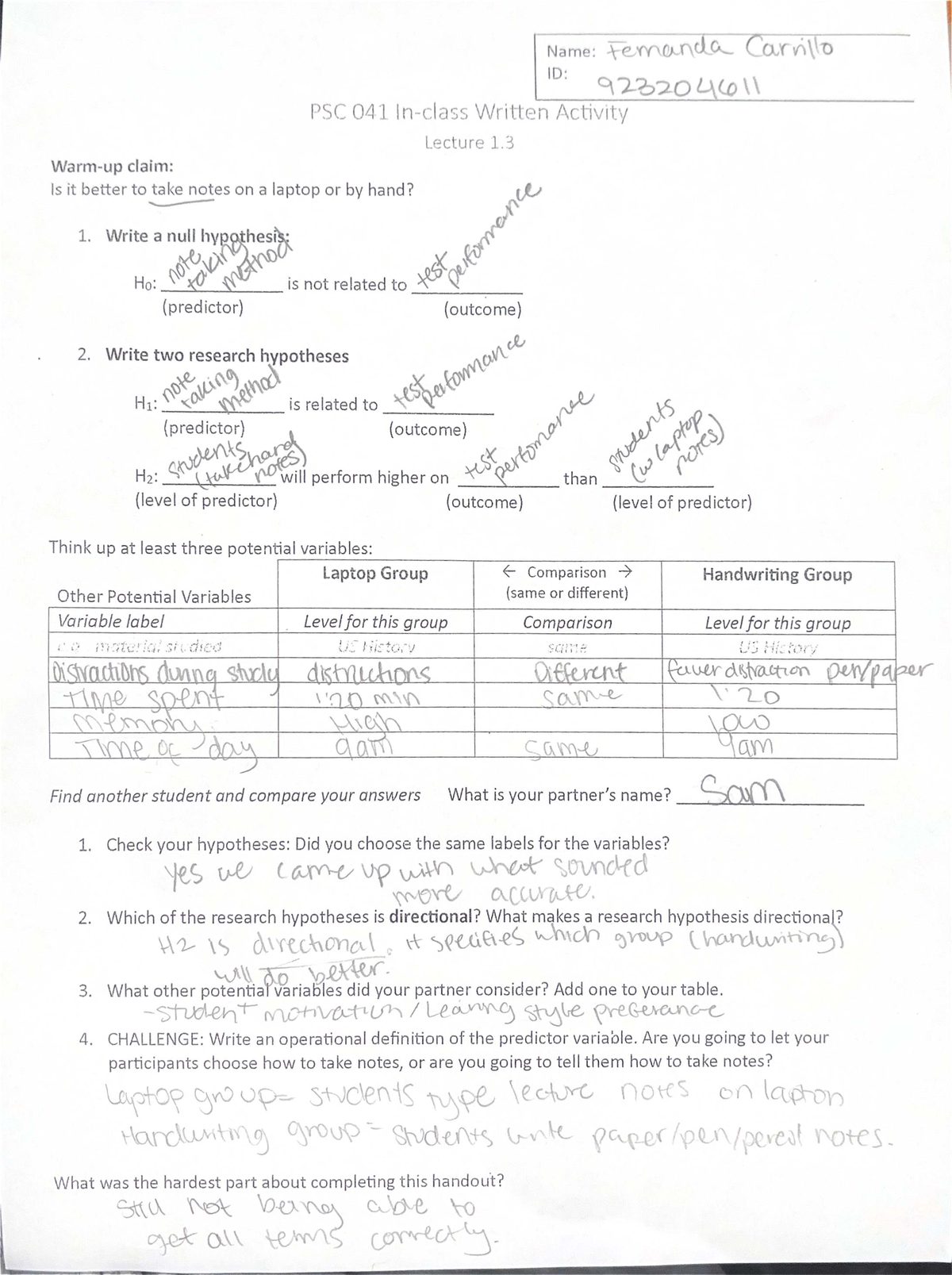 1.3 Warm-up Activity: Note-Taking Methods in PSC 041 - Studocu