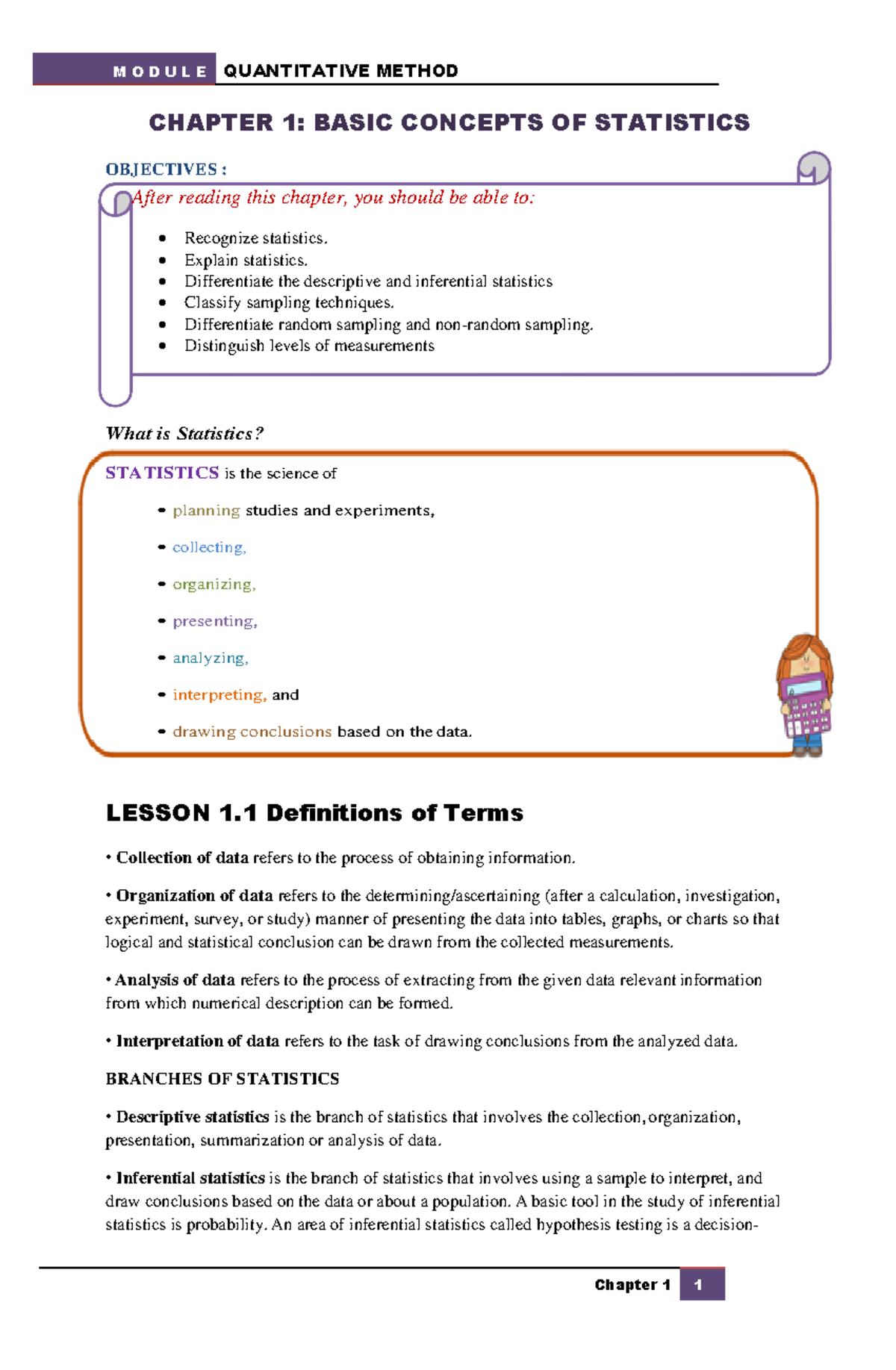 Basic Concepts of Statistics (STAT101) - Chapter 1 Overview and Lessons ...