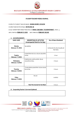 PT.-Sample-Weekly-Journal-2025 3rd week - STUDENT-TEACHER WEEKLY ...