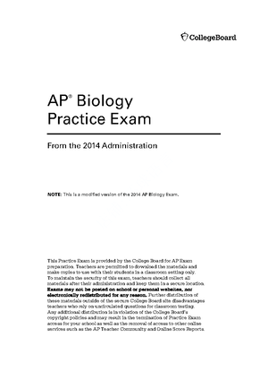 AP Biology 2020 Practice Exam 2: Free Response Questions and Guidelines ...