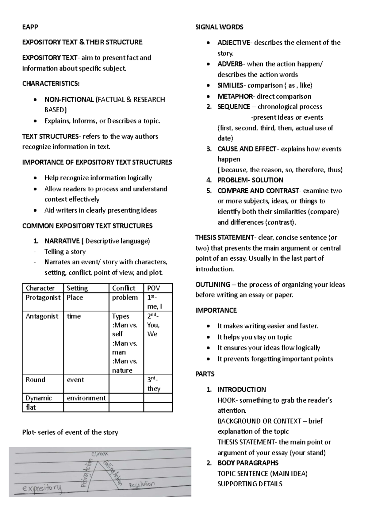 EAPP Midterm: Understanding Expository Text Structures and Signal Words ...