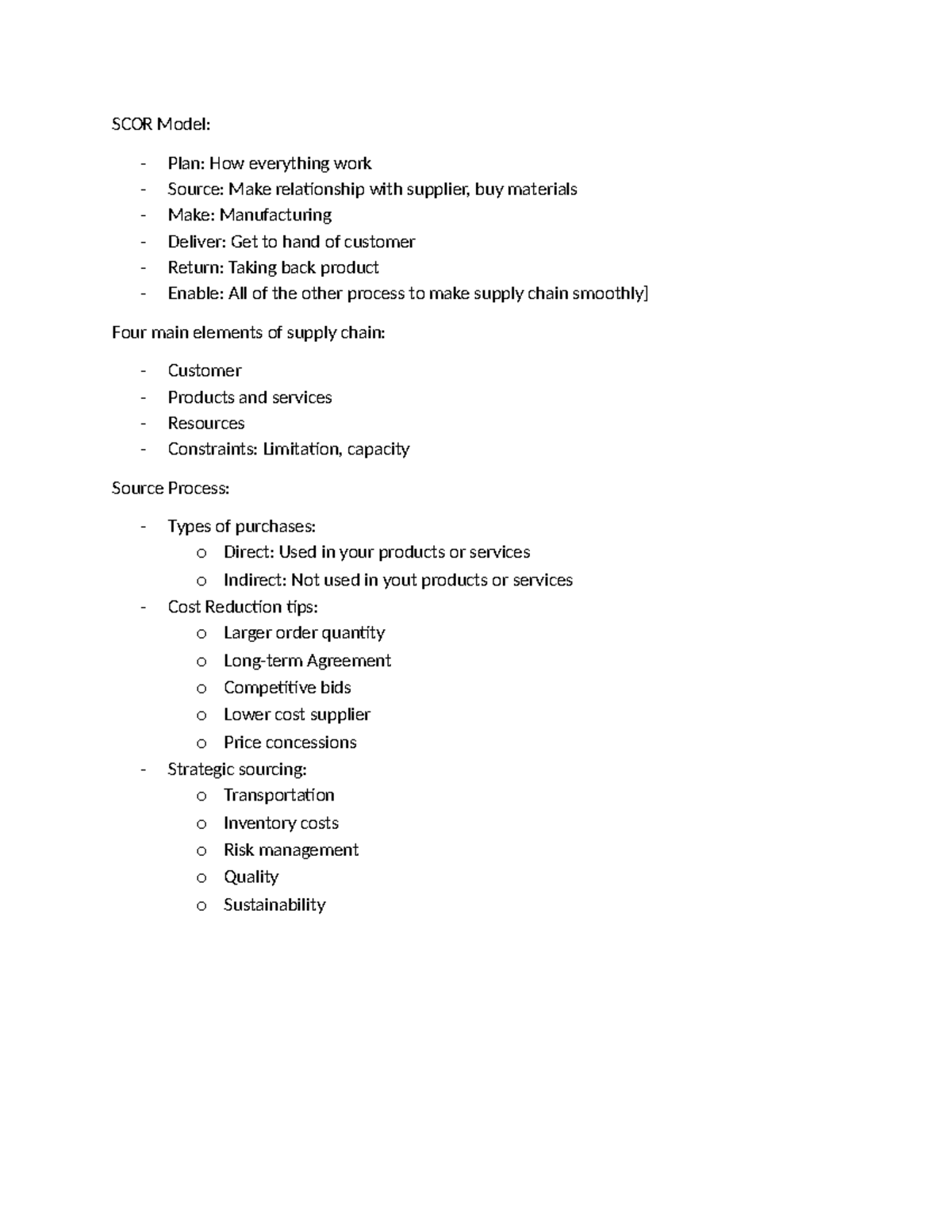 SCOR Model Overview: Key Elements & Strategies for Supply Chain - Studocu