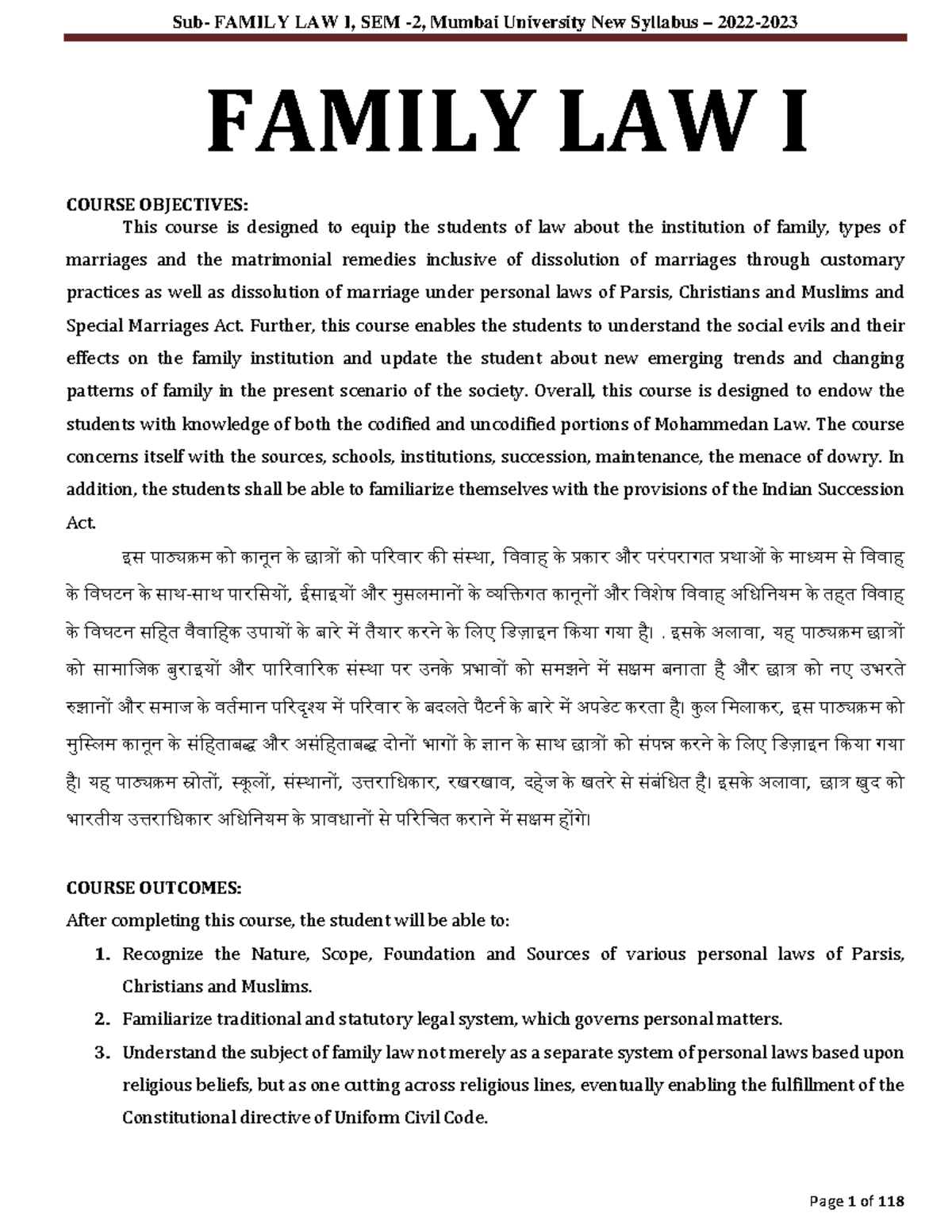 Family-law-43811769208 250204 134647 - FAMILY LAW I COURSE OBJECTIVES ...