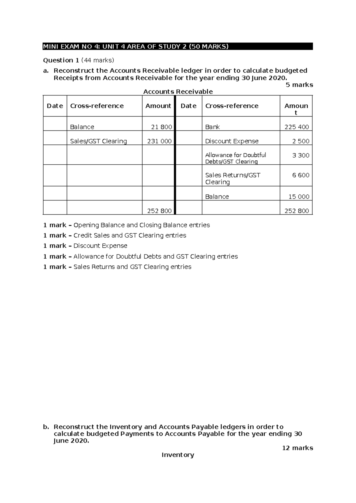 Mini Exam 4: Suggested Solutions for Unit 4 - Area of Study 2 - Studocu