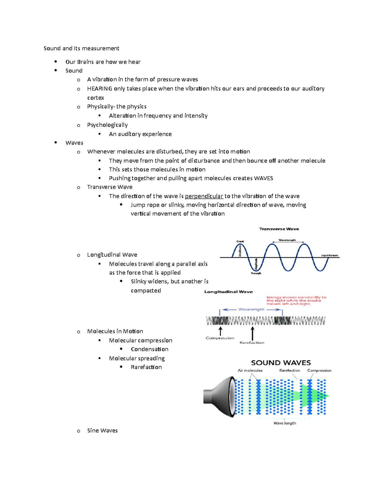 Sound Measurement: Understanding Waves, Frequencies & Hearing - Studocu