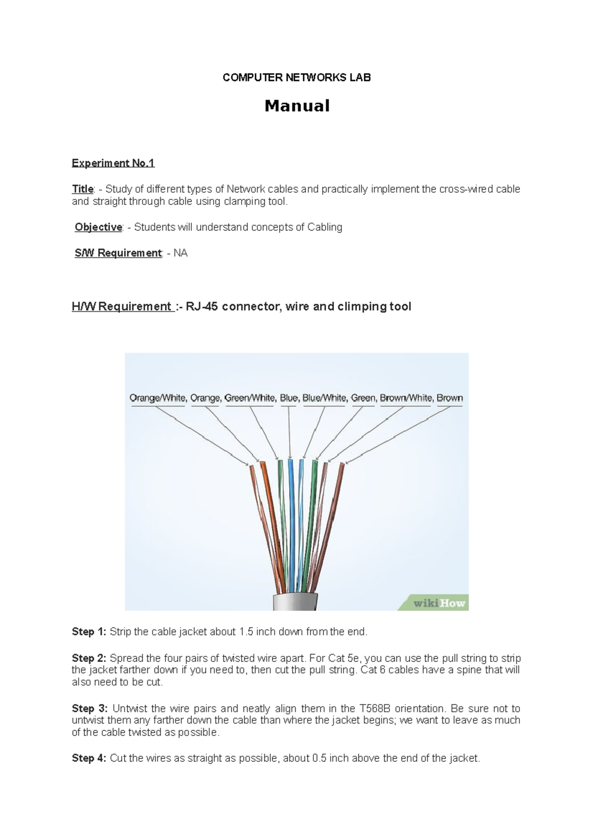 Computer Networks LAB Manual - COMPUTER NETWORKS LAB Manual Experiment ...