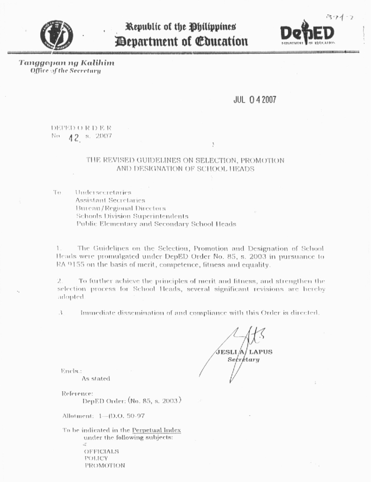 THE Revised Guidelines ON Selection, Promotion AND Designation OF ...