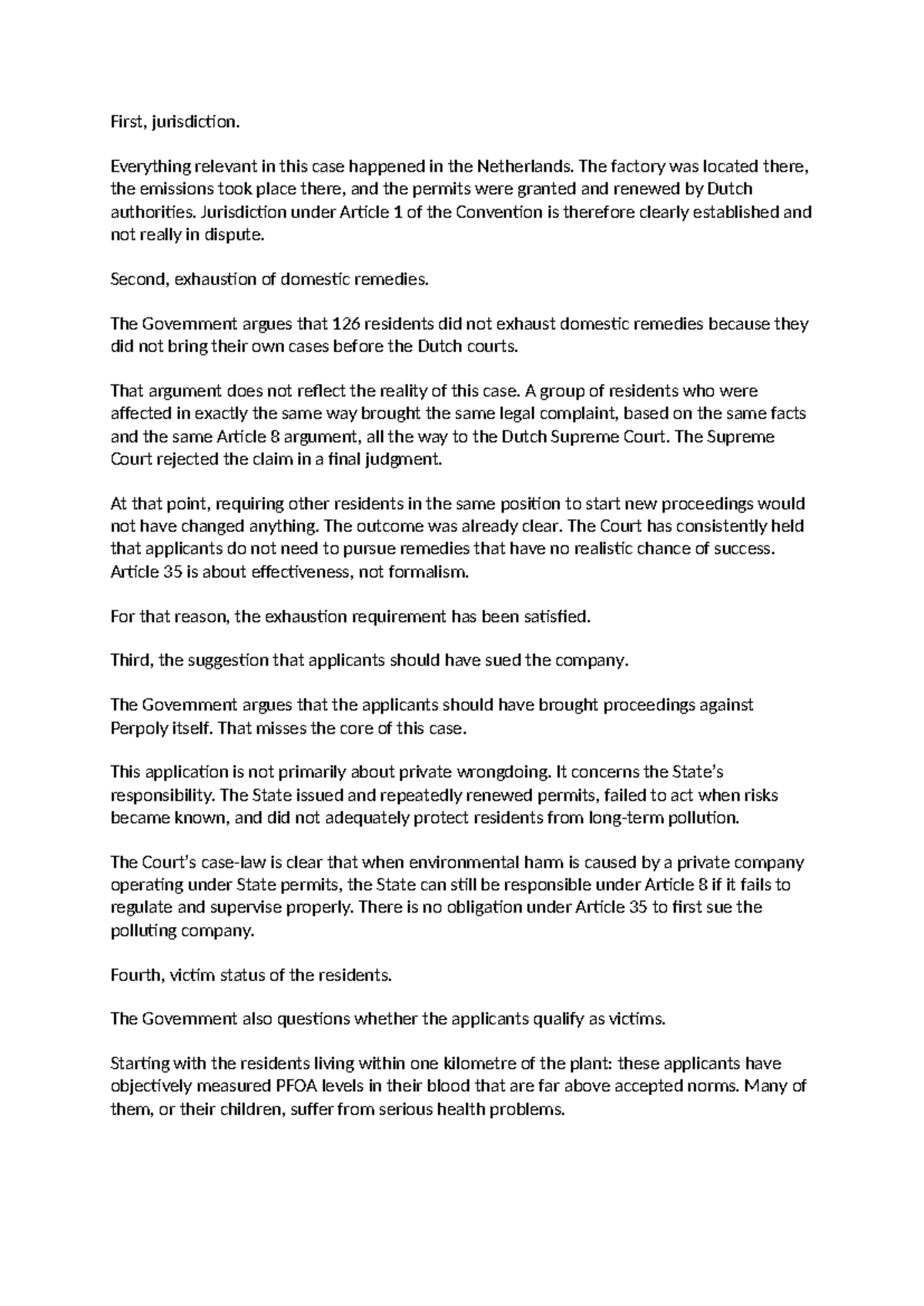 PIL Week 6 - Jurisdiction and Environmental Responsibility Analysis ...