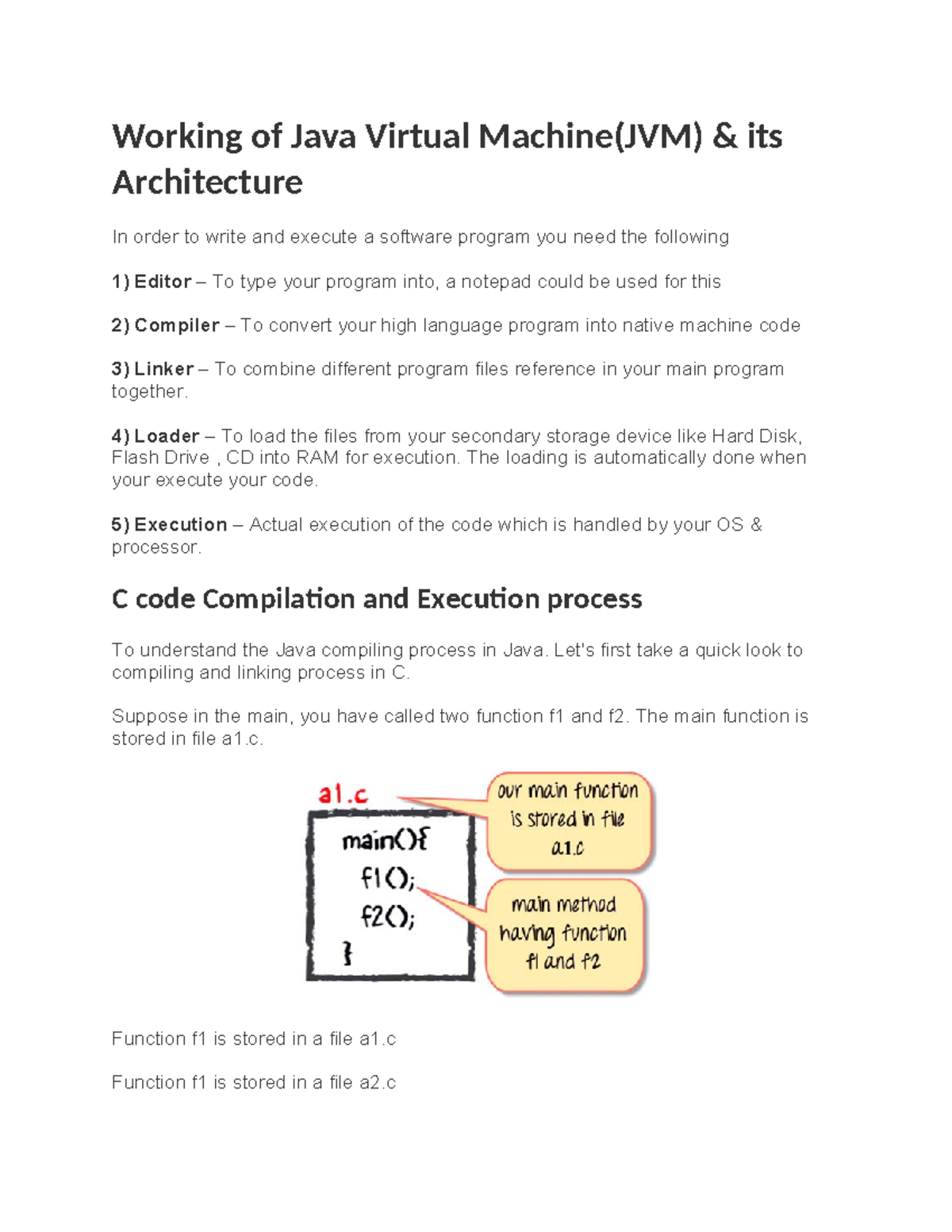 Java JVM Architecture and Execution Process - Copy of 2.1 - Studocu