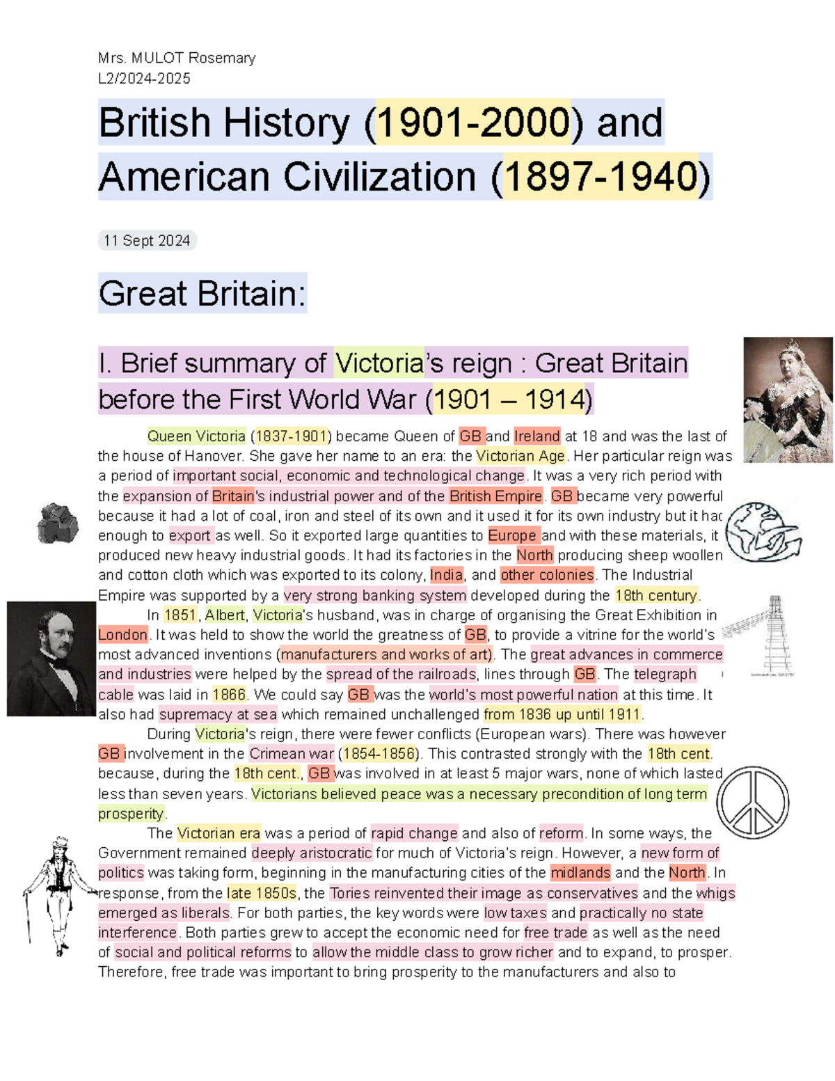 British History and American Civilization: Queen Victoria's Reign (1901 ...