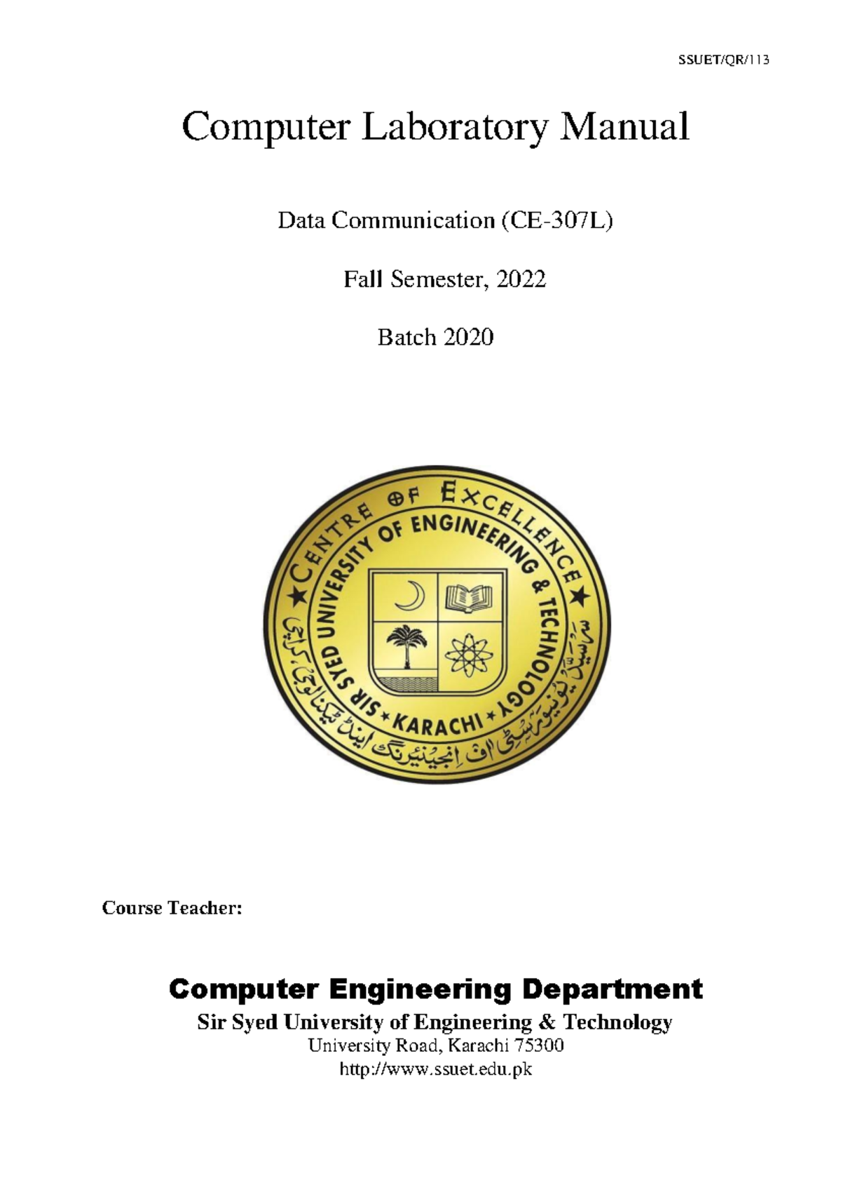 Data Communication Lab Manual (DCO 202) - Fall 2022 Edition - Studocu