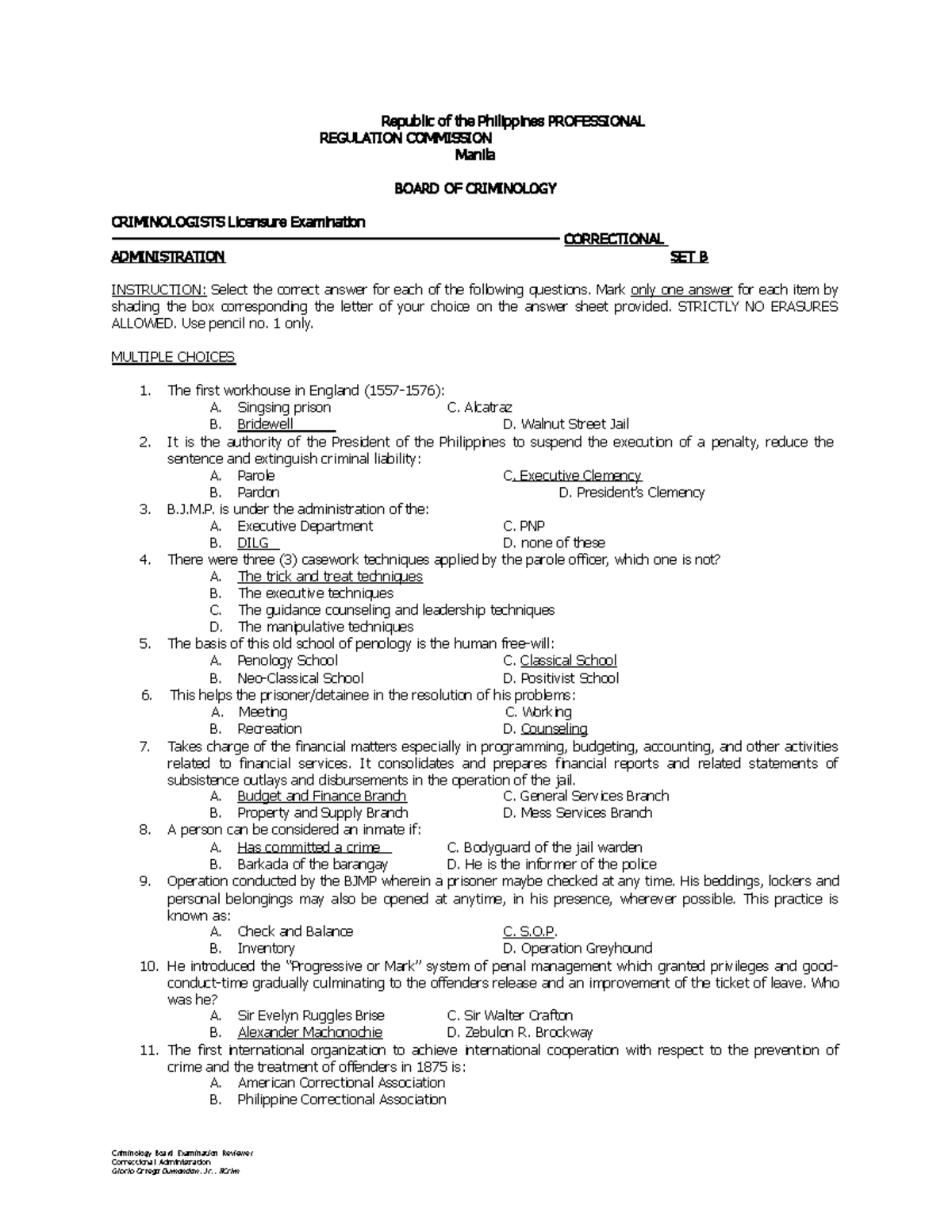 Criminology Reviewer for Correctional Administration - RCrim Exam Prep ...