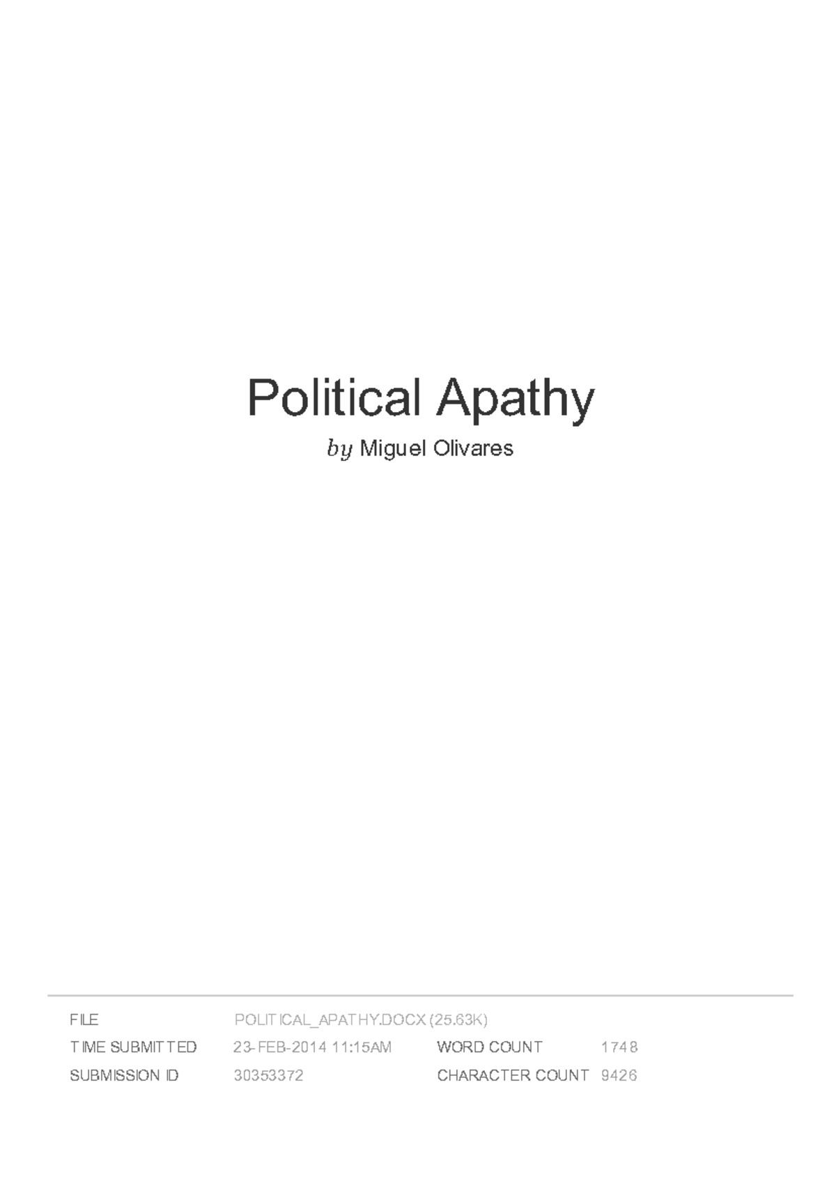 Political Apathy Analysis - QM Course Notes - Studocu