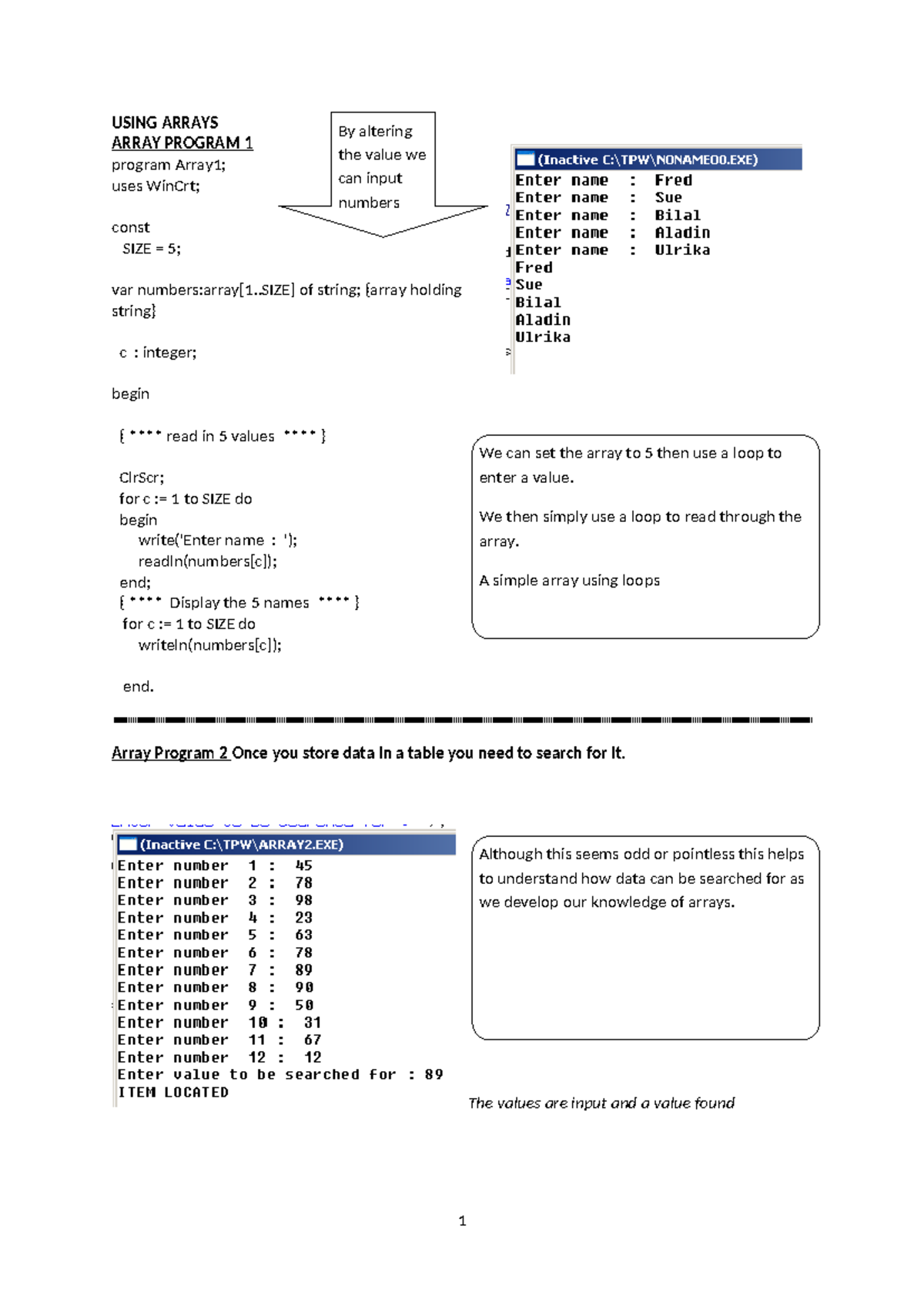 Programming Workshop 2: Using Arrays and Data Structures - Studocu