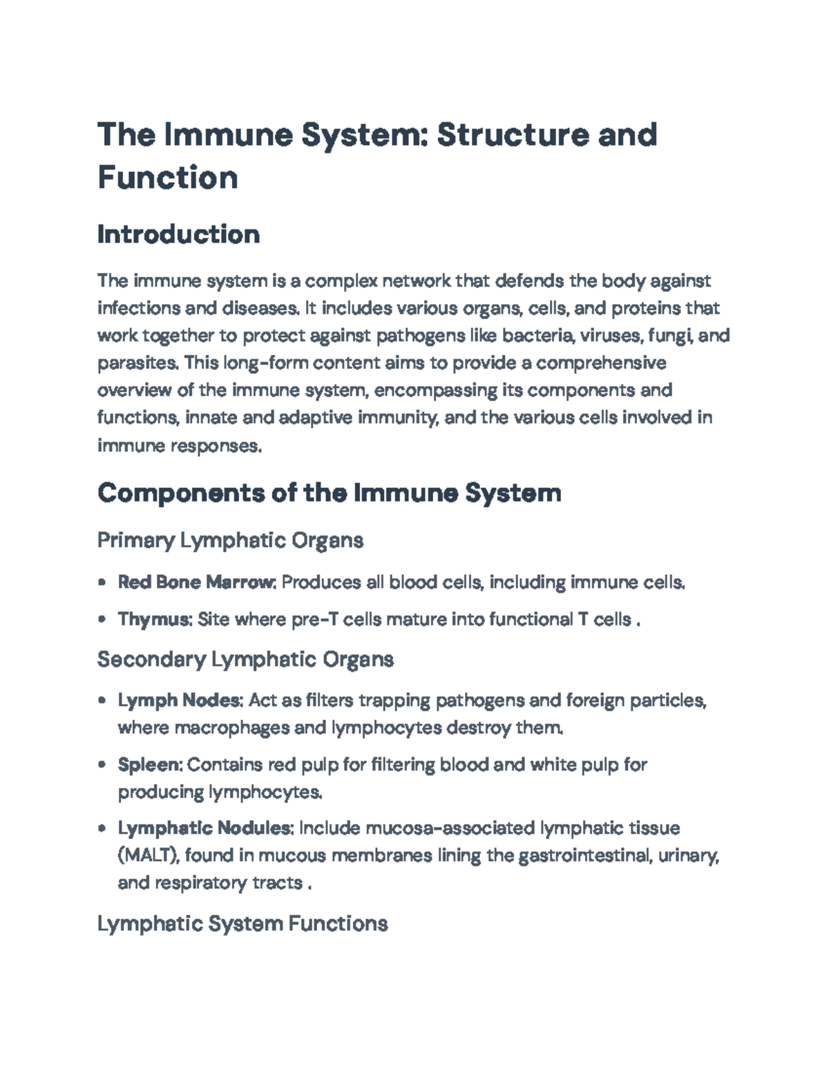 Comprehensive Overview of the Immune System: Structure & Function - The ...