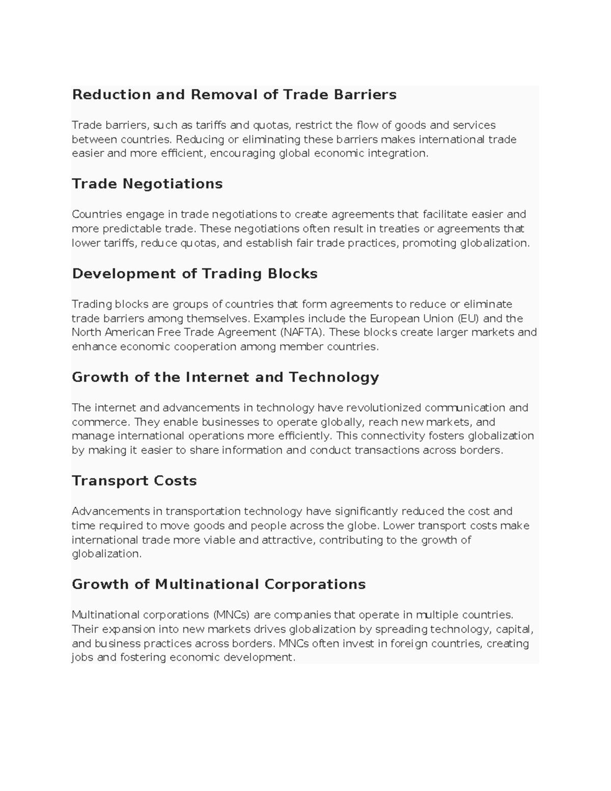 Trade Barriers and Globalization: Market Expansion Insights - Studocu