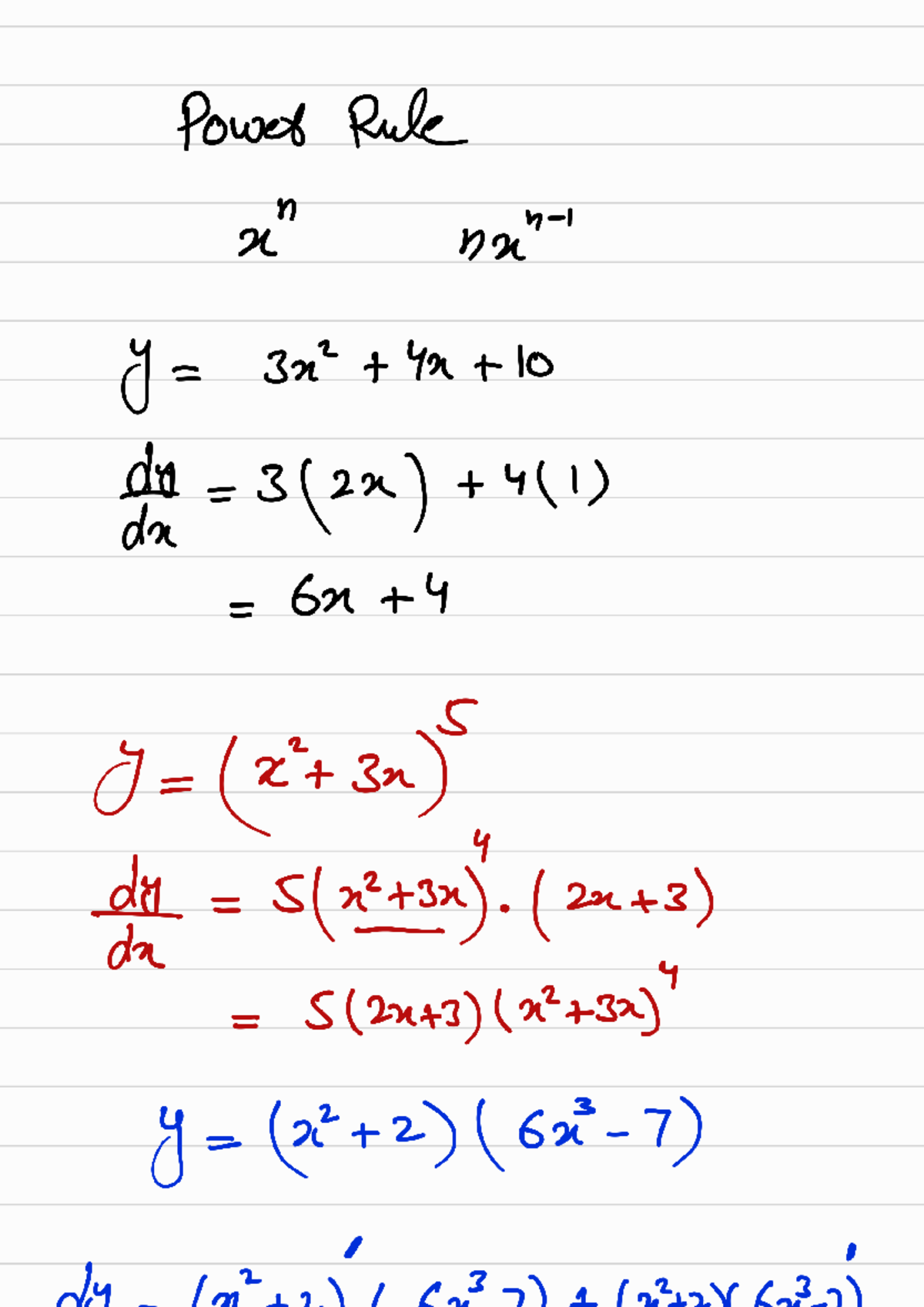 Maths 3: Power Rule and Derivatives Notes - Studocu