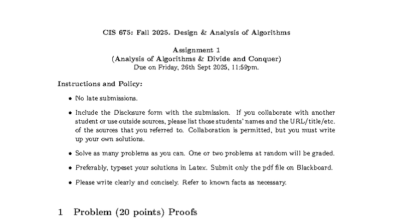 CIS 675: Fall 2025 - HW1: Analysis of Algorithms (Divide & Conquer ...