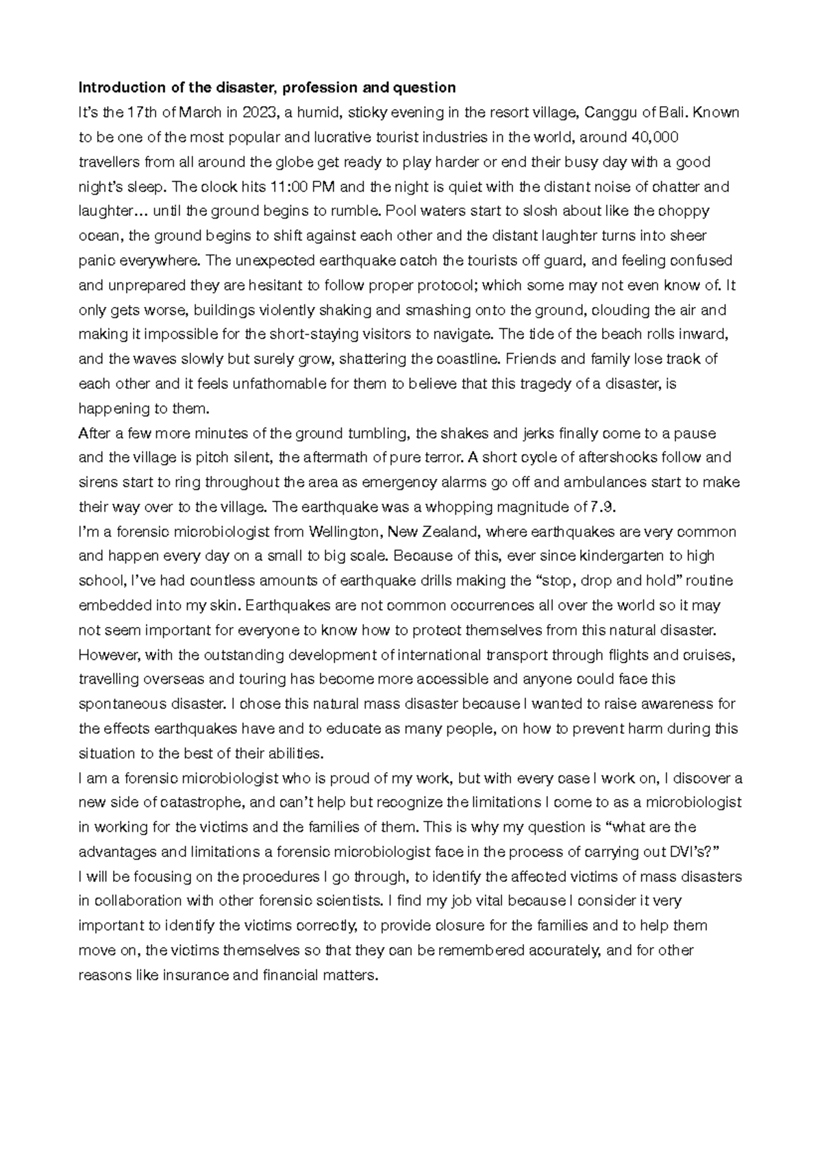 Forb - Reflective Essay on Forensic Microbiology in Disaster Victim ID ...