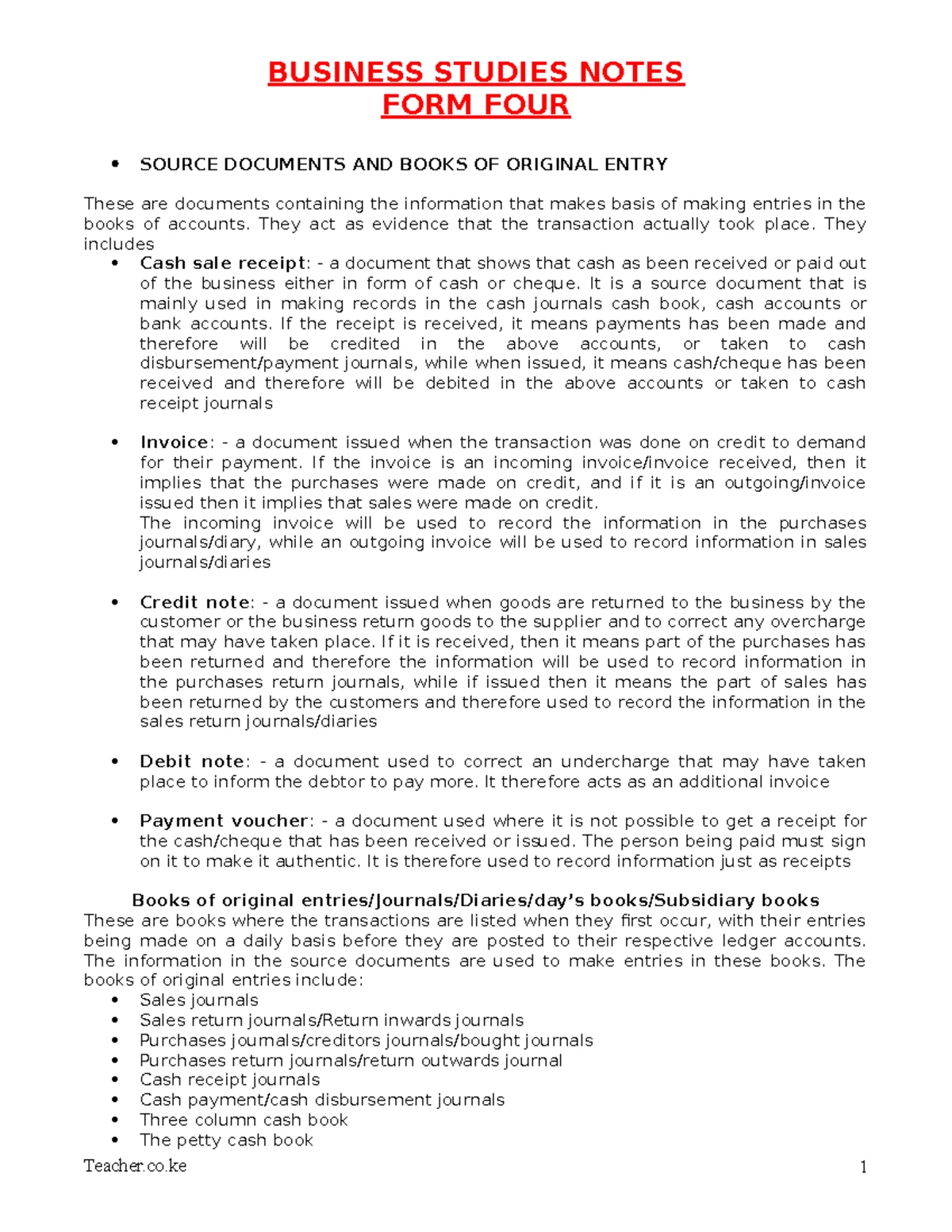 KCSE Past Questions on Gaseous Exchange - Form 2 Study Guide - Studocu