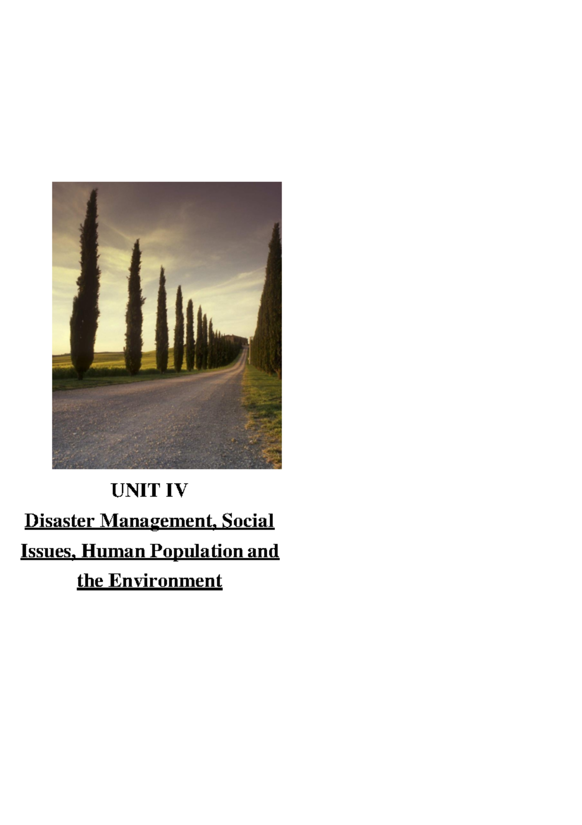 EVS Unit 5: Disaster Management, Social Issues & Environment - Studocu