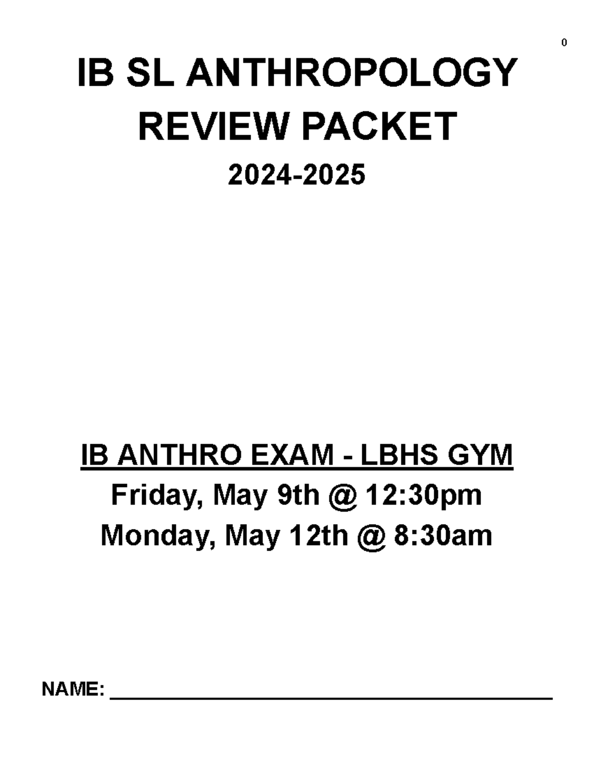 IB Anthropology SL Review Packet: Key Concepts & Ethnographic Insights ...