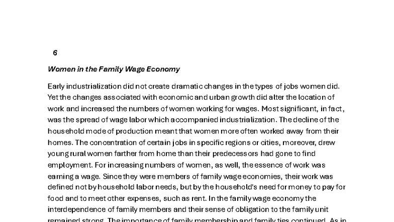 Unit 3: Women in the Family Wage Economy and Early Industrialization ...