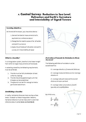 Terminologies in Simple Curve - It is the beginning of curve. • PT = Point of tangency. It is ...