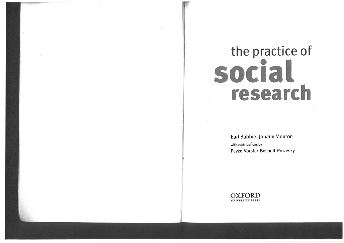 The Practice of Social Research - Babbie & Mouton - Studocu