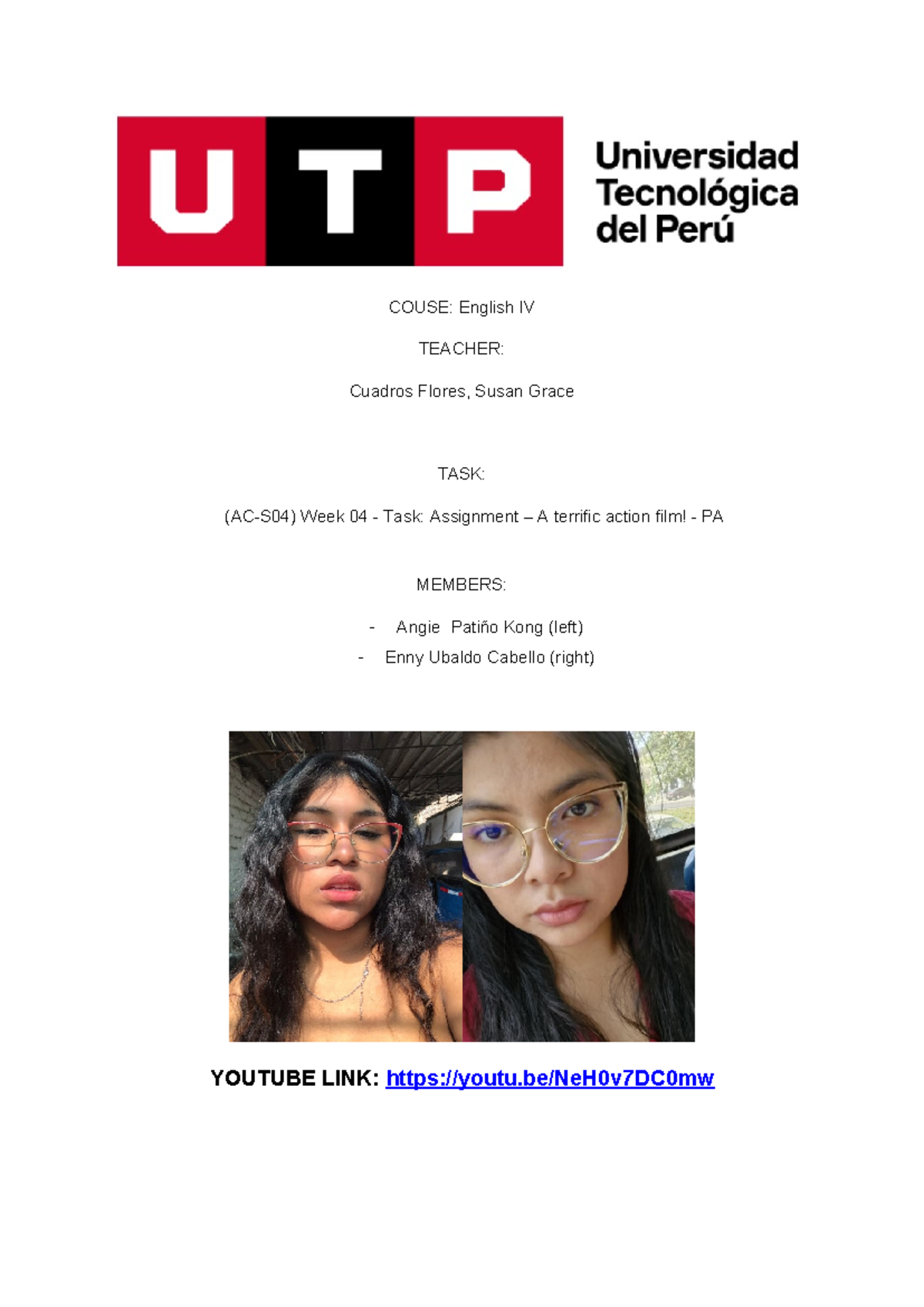 English IV Week 04 Assignment: A Terrific Action Film! - Studocu