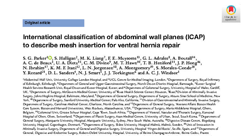 International Classification of Abdominal Wall Planes for Ventral ...