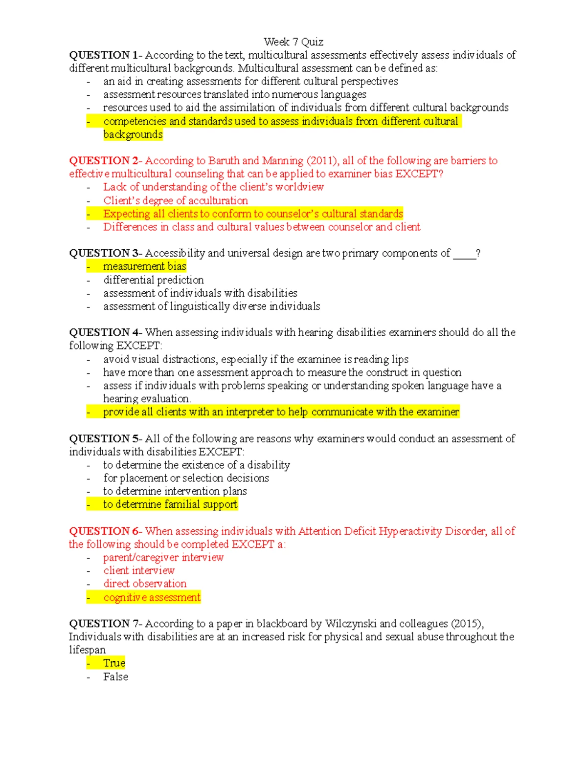 Quiz 8 - Chapter Notes - Quiz 8 QUESTION 1- Assessing giftedness in a ...
