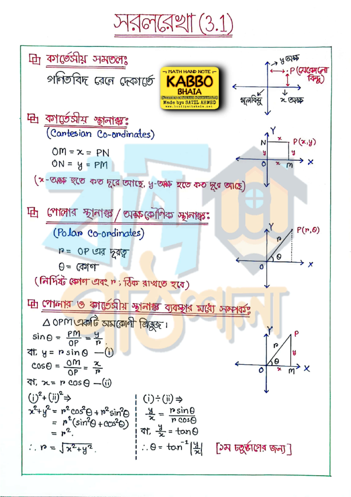 MATH 5146721: Straight Line Concepts - Notes by Kabbo Bhaia - Studocu