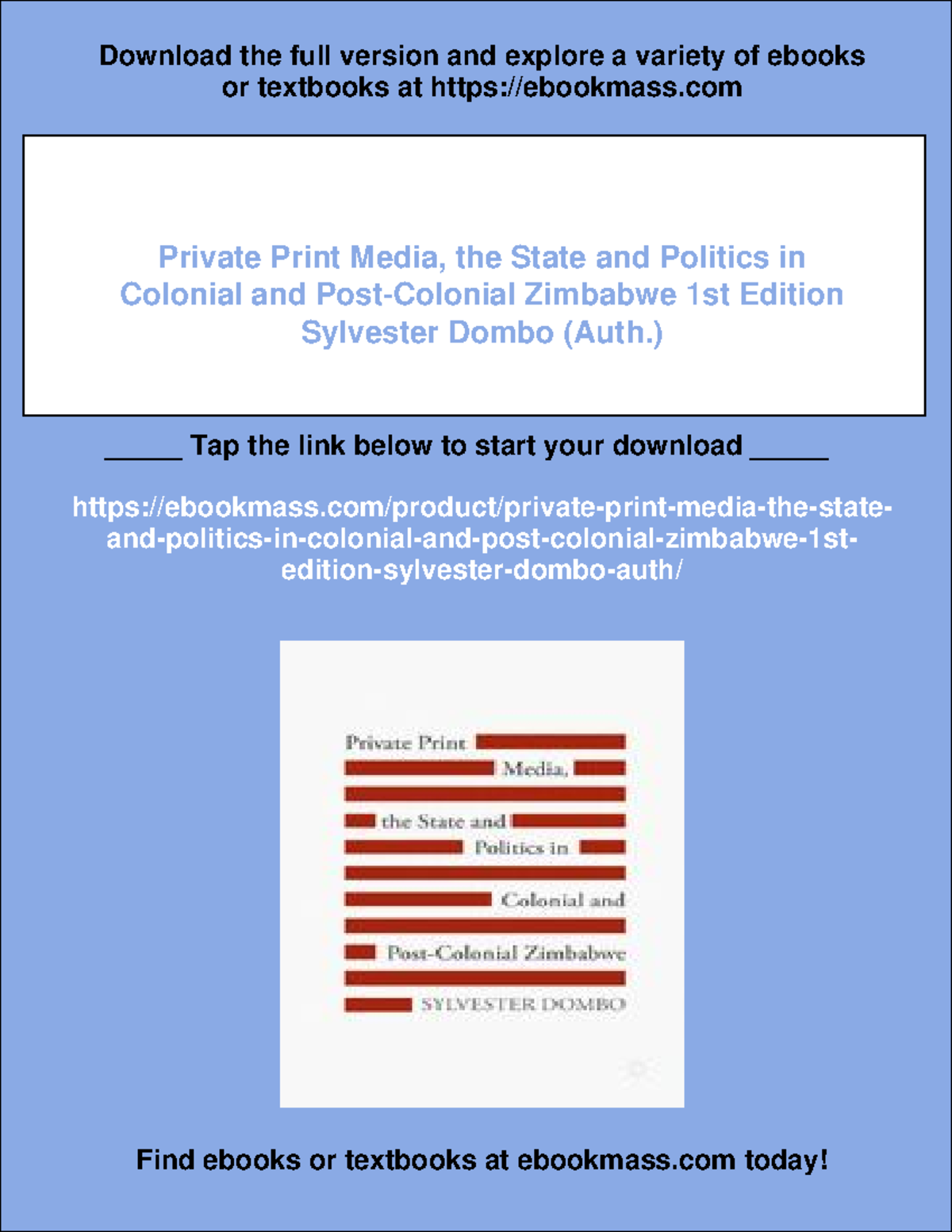 Private Print Media, State & Politics in Colonial & Post-Colonial ...