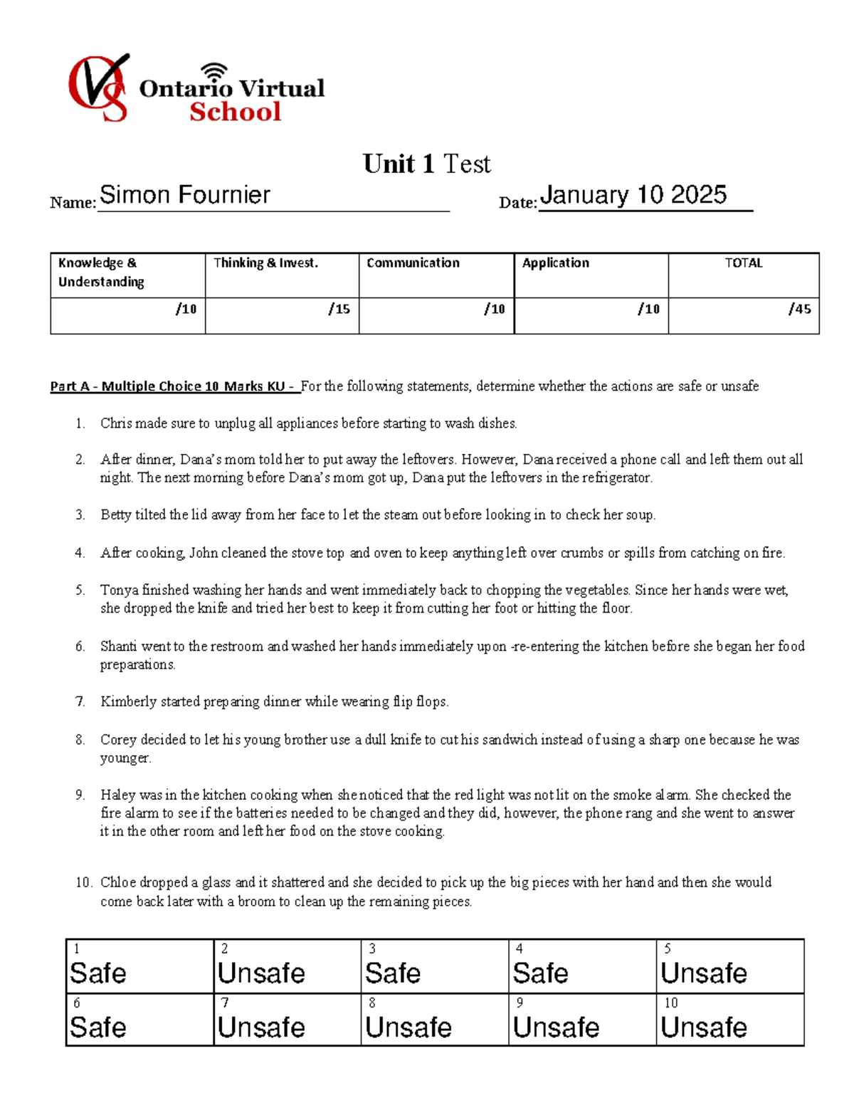 1712175118-HFA4U Unit Test 1: Food Safety Knowledge Assessment - Studocu