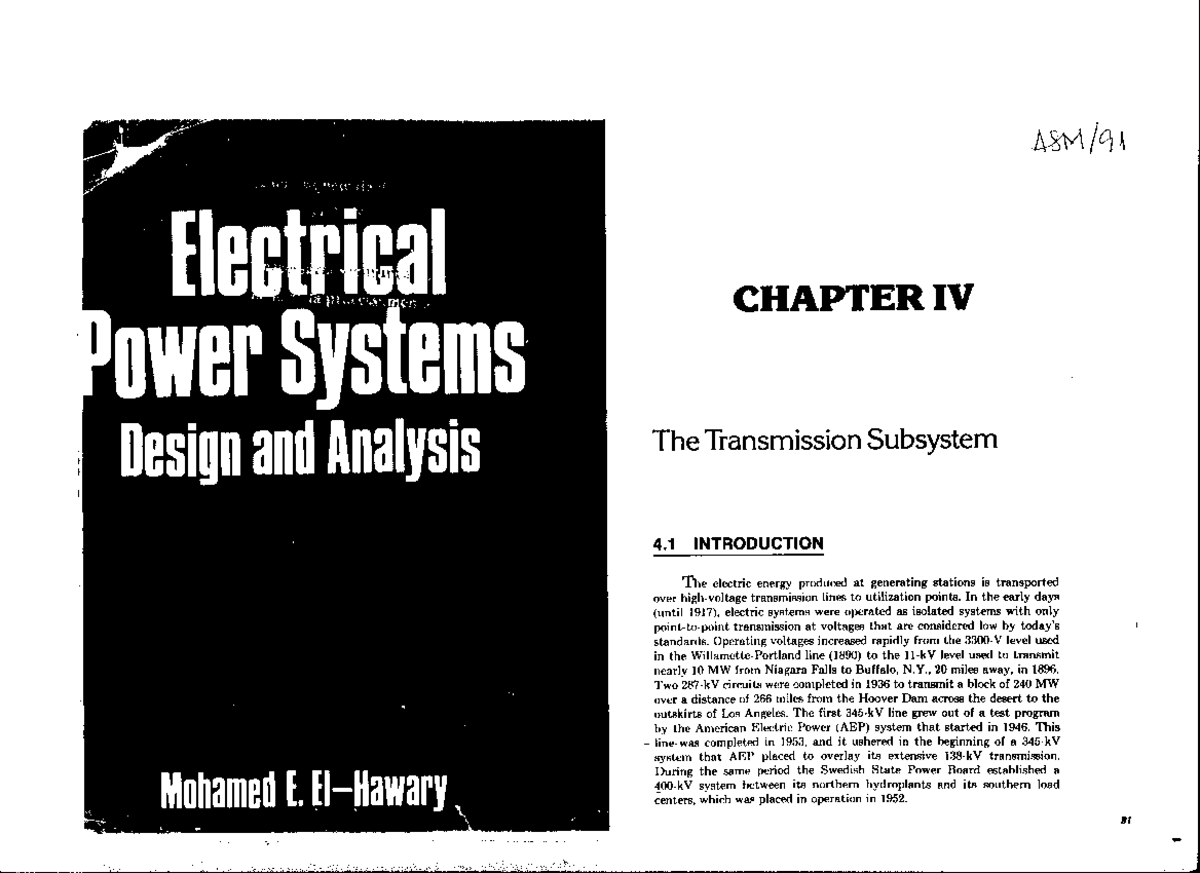 Electrical Power Systems Design and Analysis - The Transmission ...