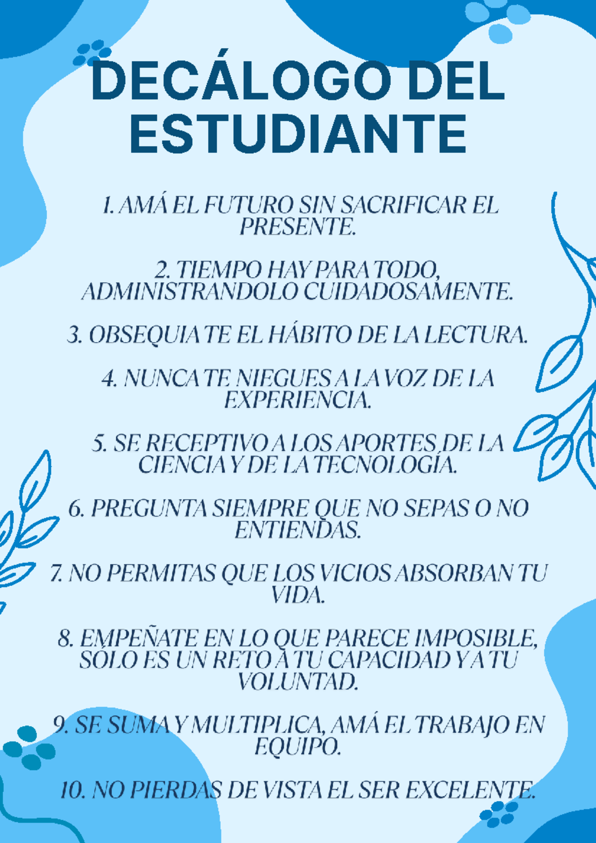 Decálogo del Estudiante: Claves para el Éxito Académico - Studocu