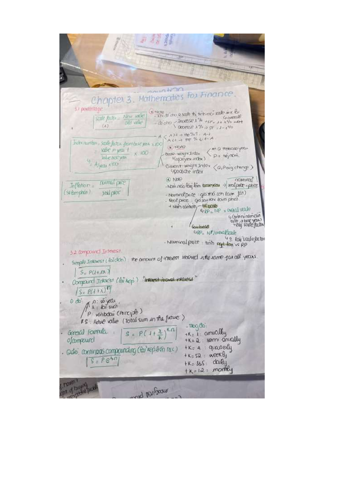 Doc4 - hii - soun was chapter 3. Mathematics For Finance postritage M ...