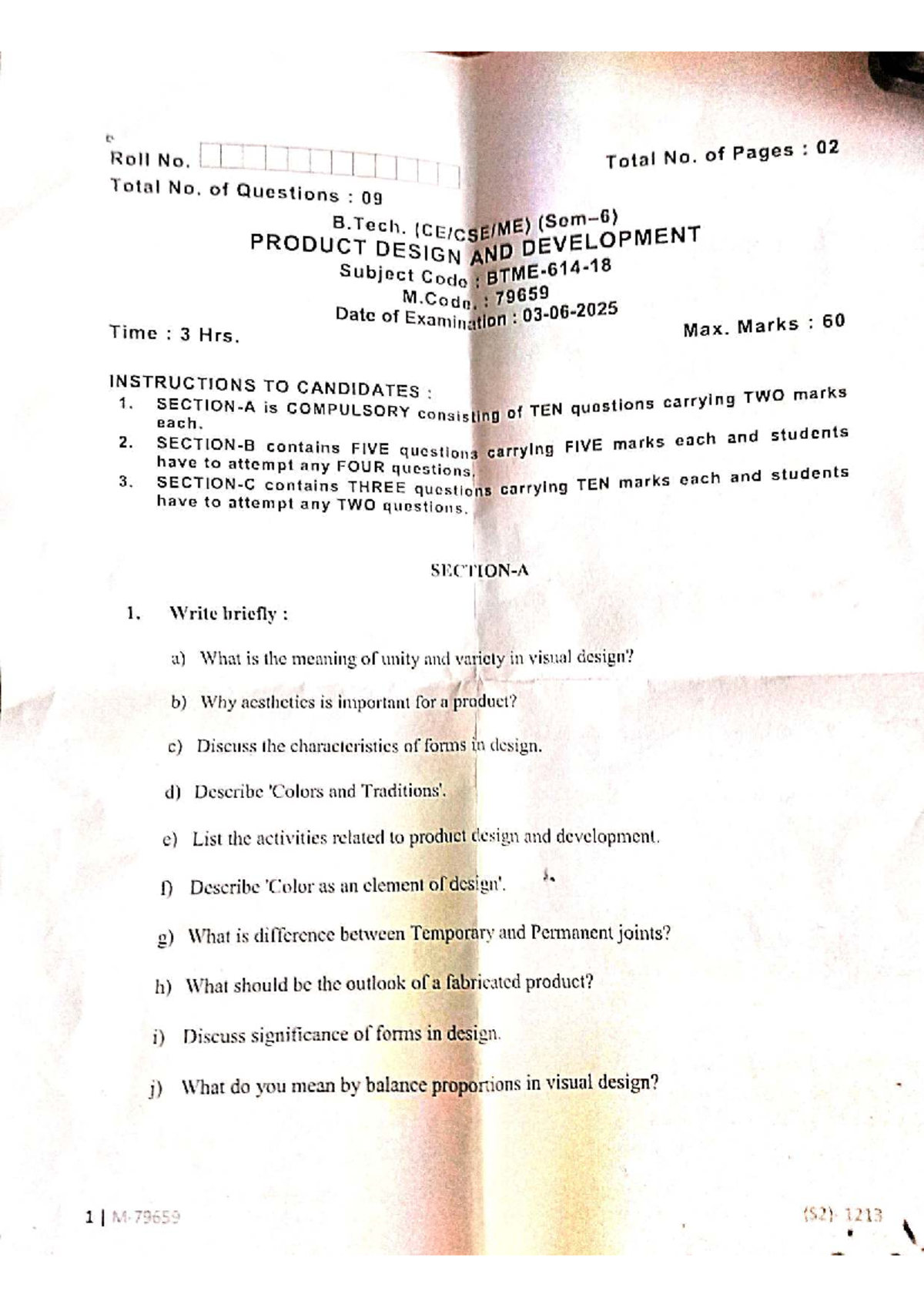 M.Code 79659: Product Design & Development Q&A Guide - Studocu