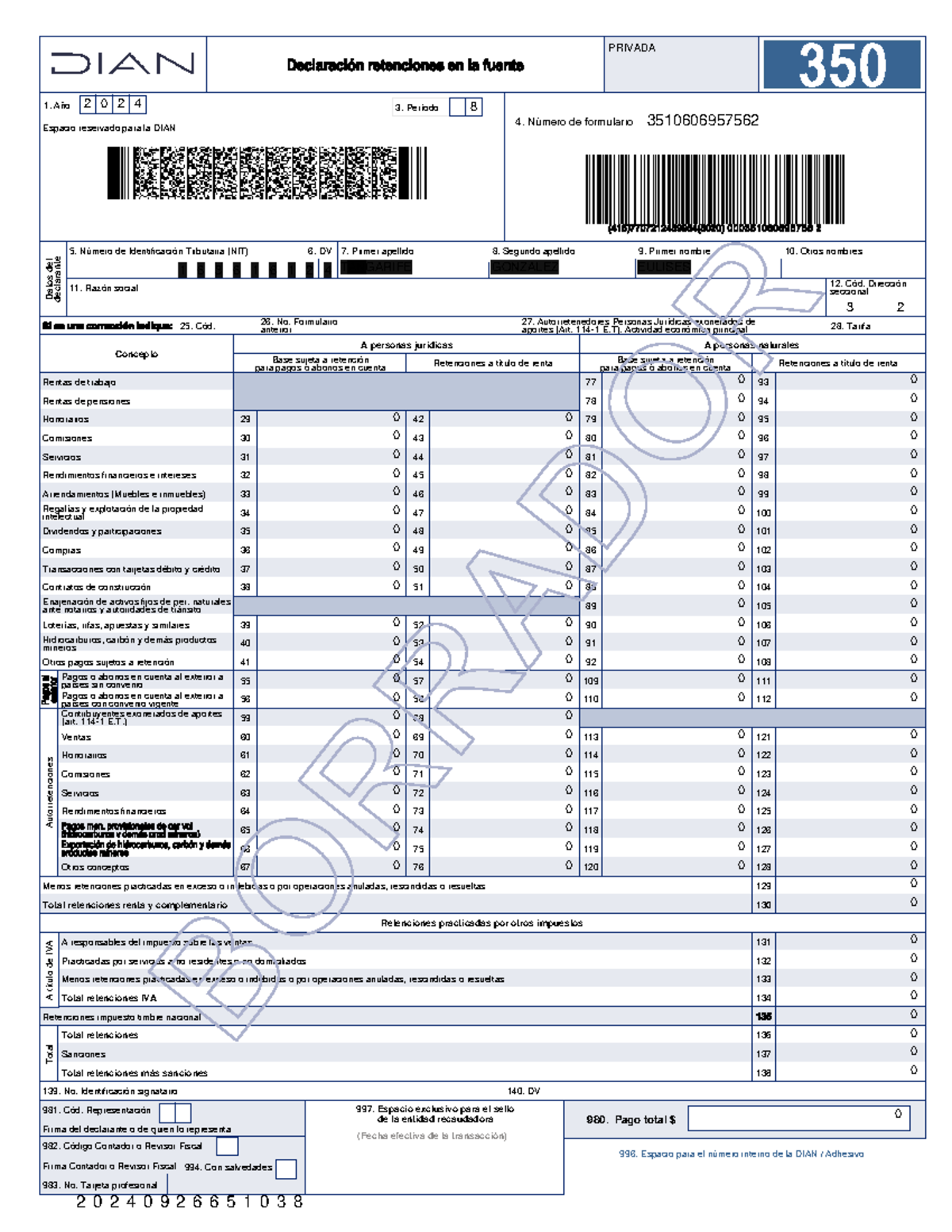 FORM 350 - FORMULARIO 350 ACTIVIDADES EN CLASE - 981. Cód ...