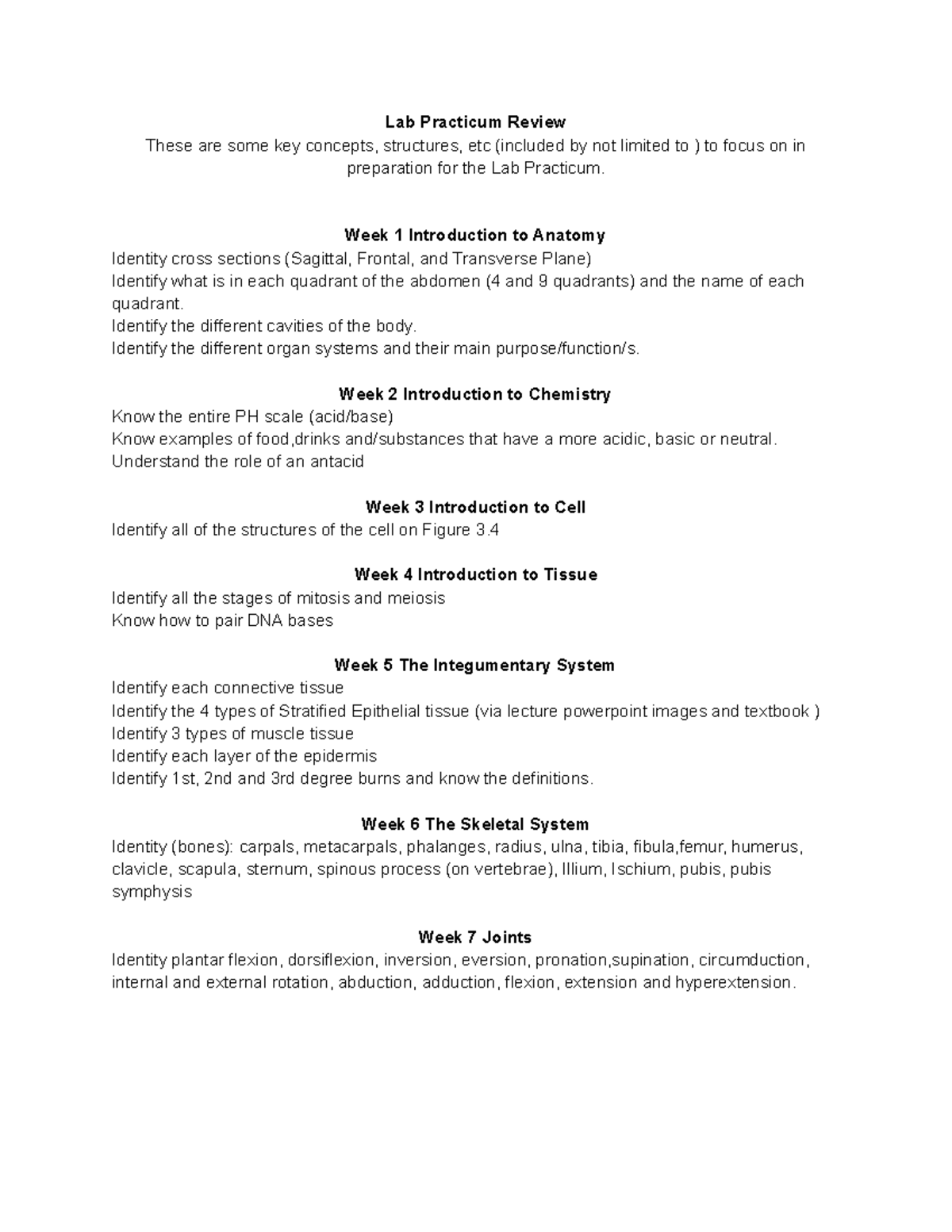 BIOS 251 Lab Practicum Study Guide: Key Concepts & Structures - Studocu