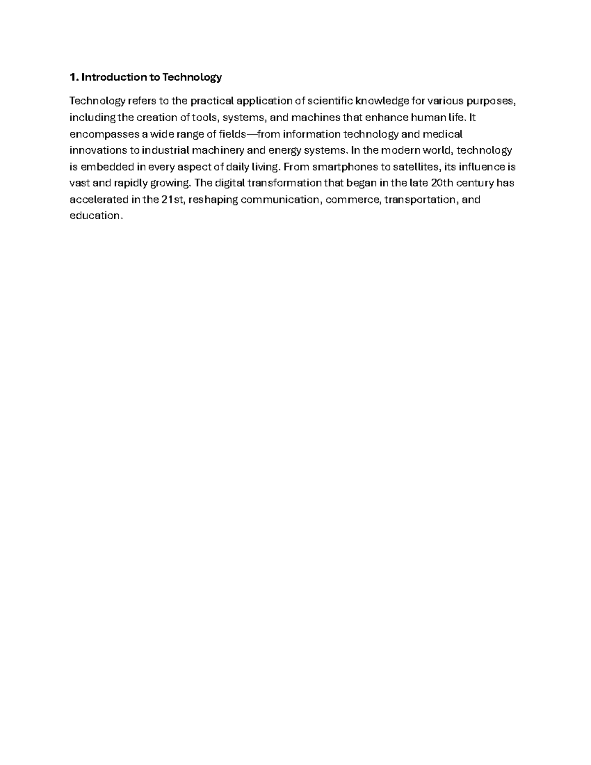 1. Introduction to Technology: Evolution & Impact of Modern Tech - Studocu