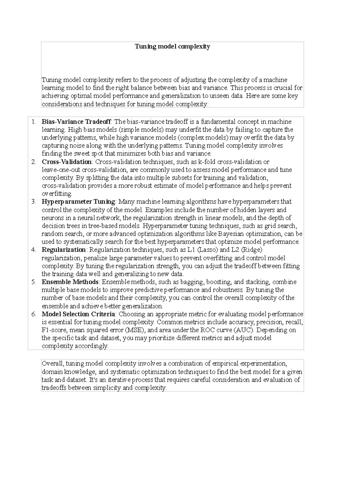 Tuning Model Complexity in ML: Key Techniques & Strategies (CS101 ...